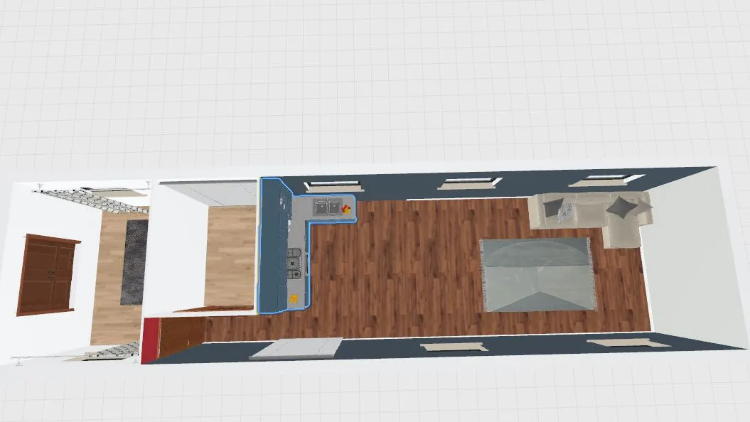Copy of 60x12.6ft widebeam blue kitchen created by nelson.maodeferro on ...