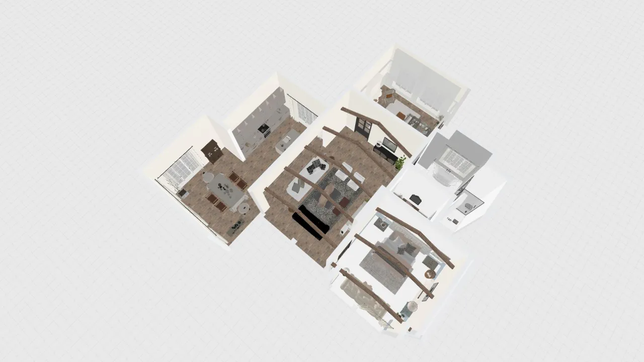 9 Rustic Gabled Roof 2-Bedroom Design created by Justin Craft on Homestyler
